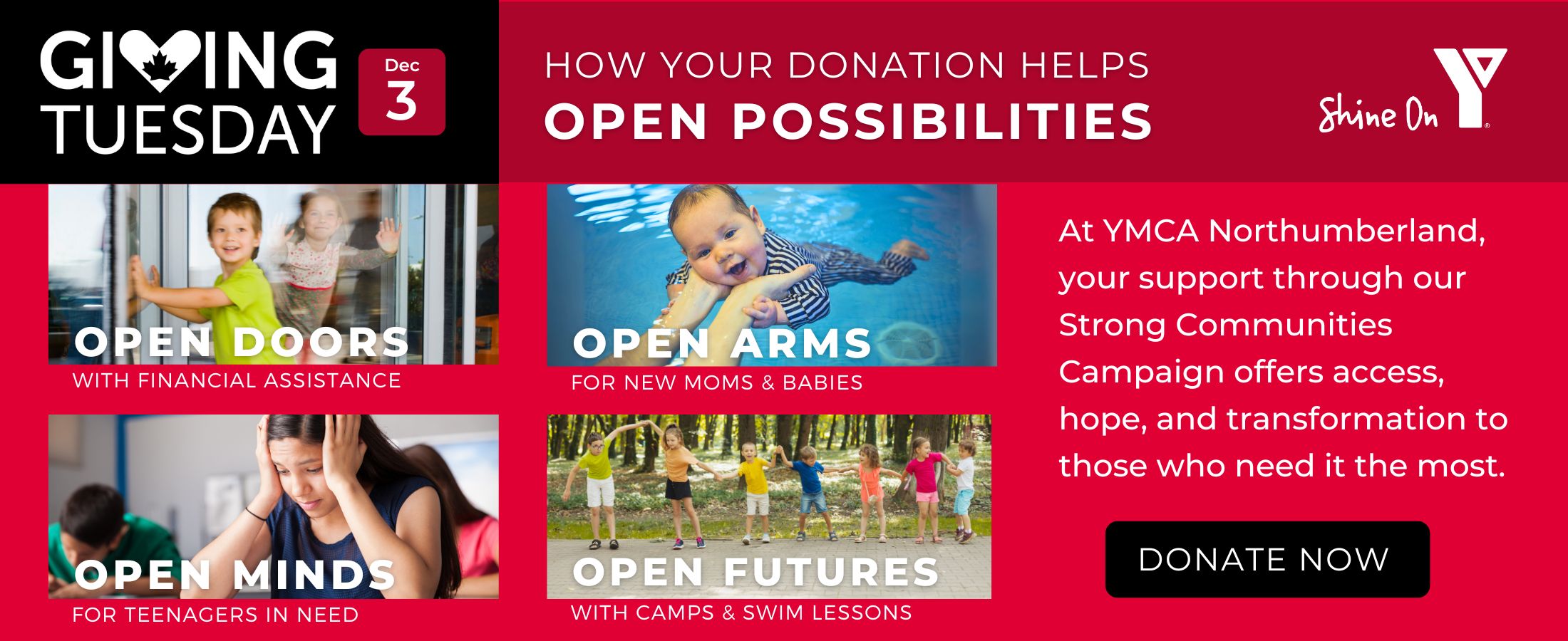 Giving Tuesday - December 3rd - YMCA Northumberland